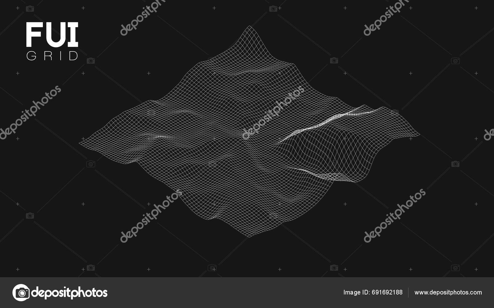 Fui Gui Vector Landscape Scan Grid Abstract Futuristic Background Sci ...