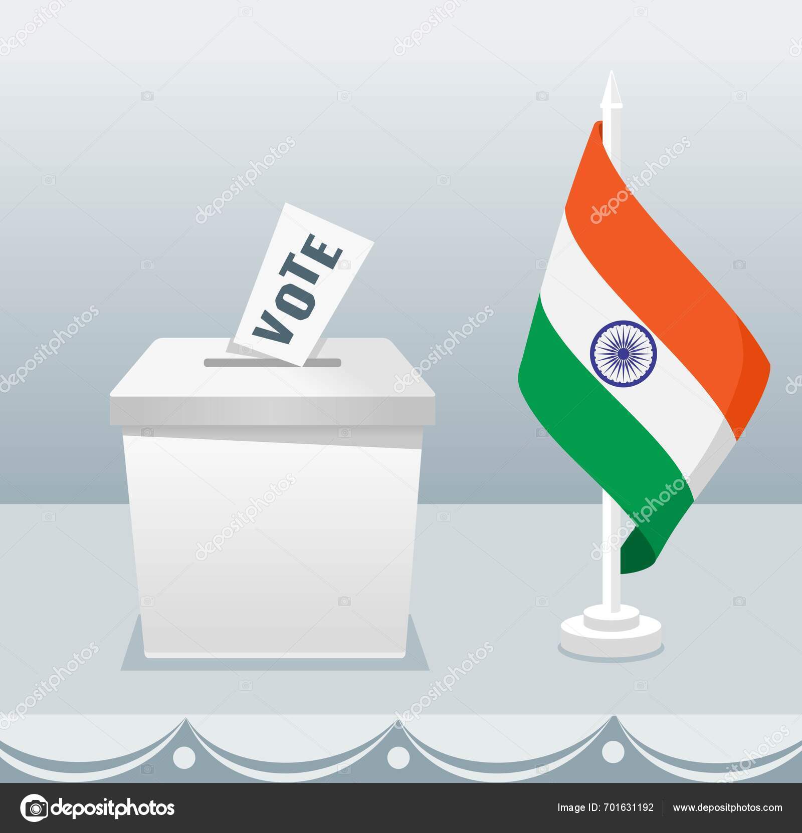 India Election Box Vote Paper Table Flag India General Election Stock ...