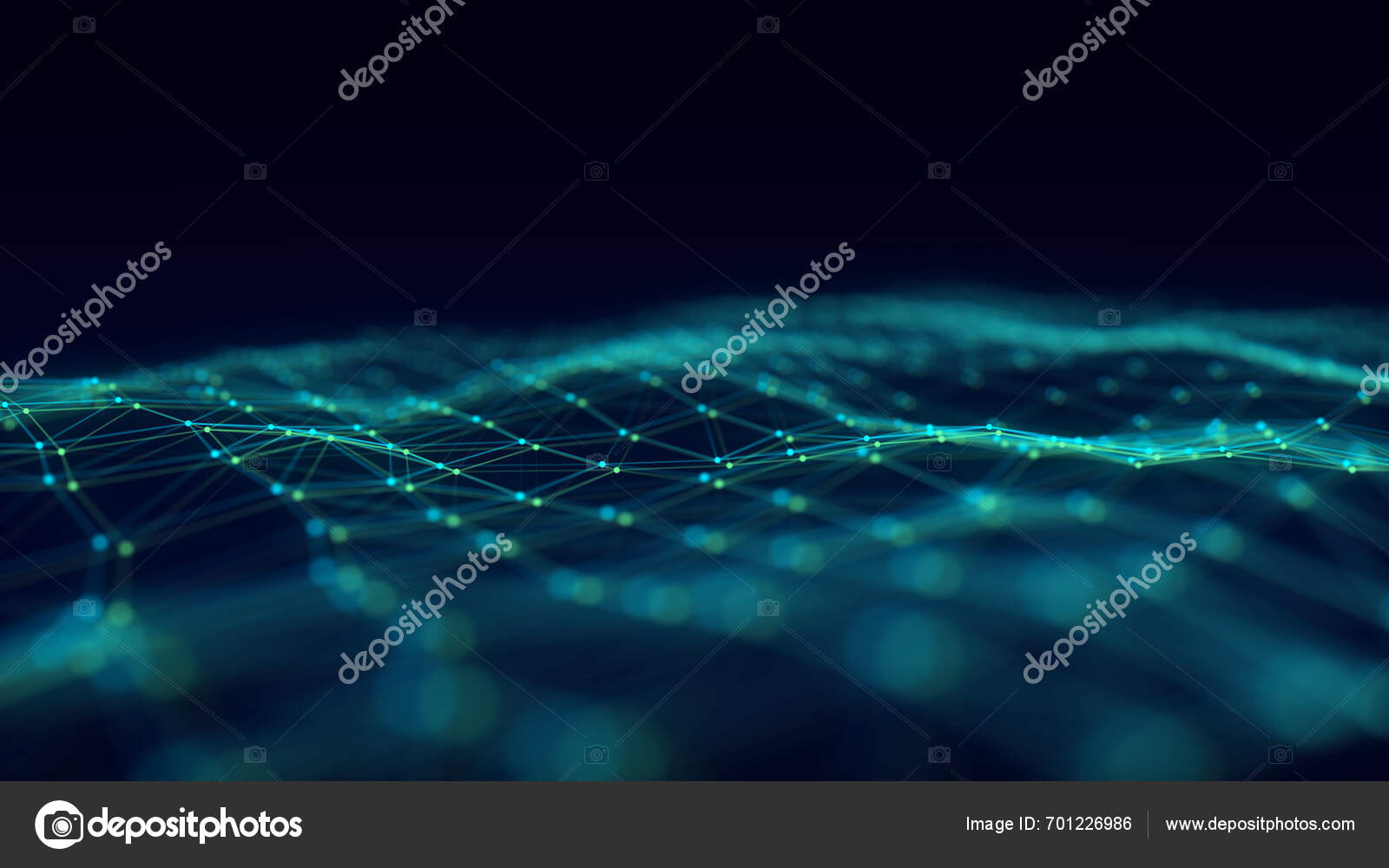 Technology Blue Wave Lines Big Data Visualization Analytics Representation Digital — Stock Photo ...
