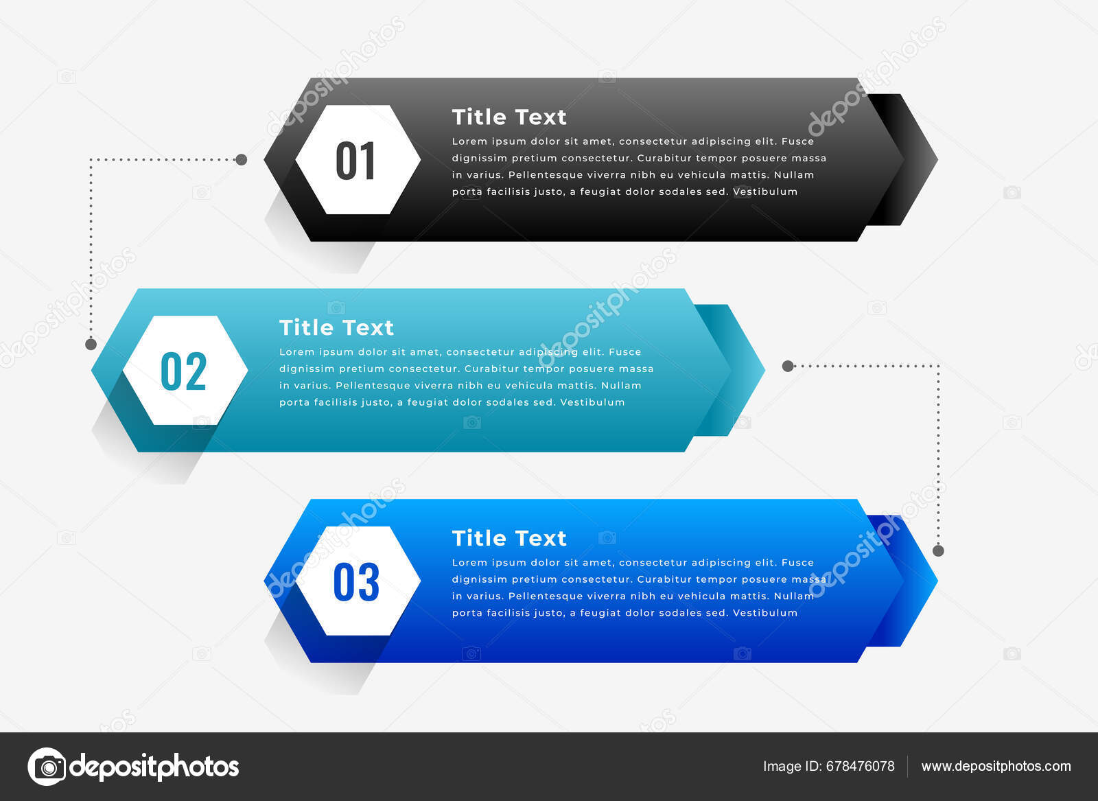 Three Step Business Option Chart Template Office Presentation Vector ...
