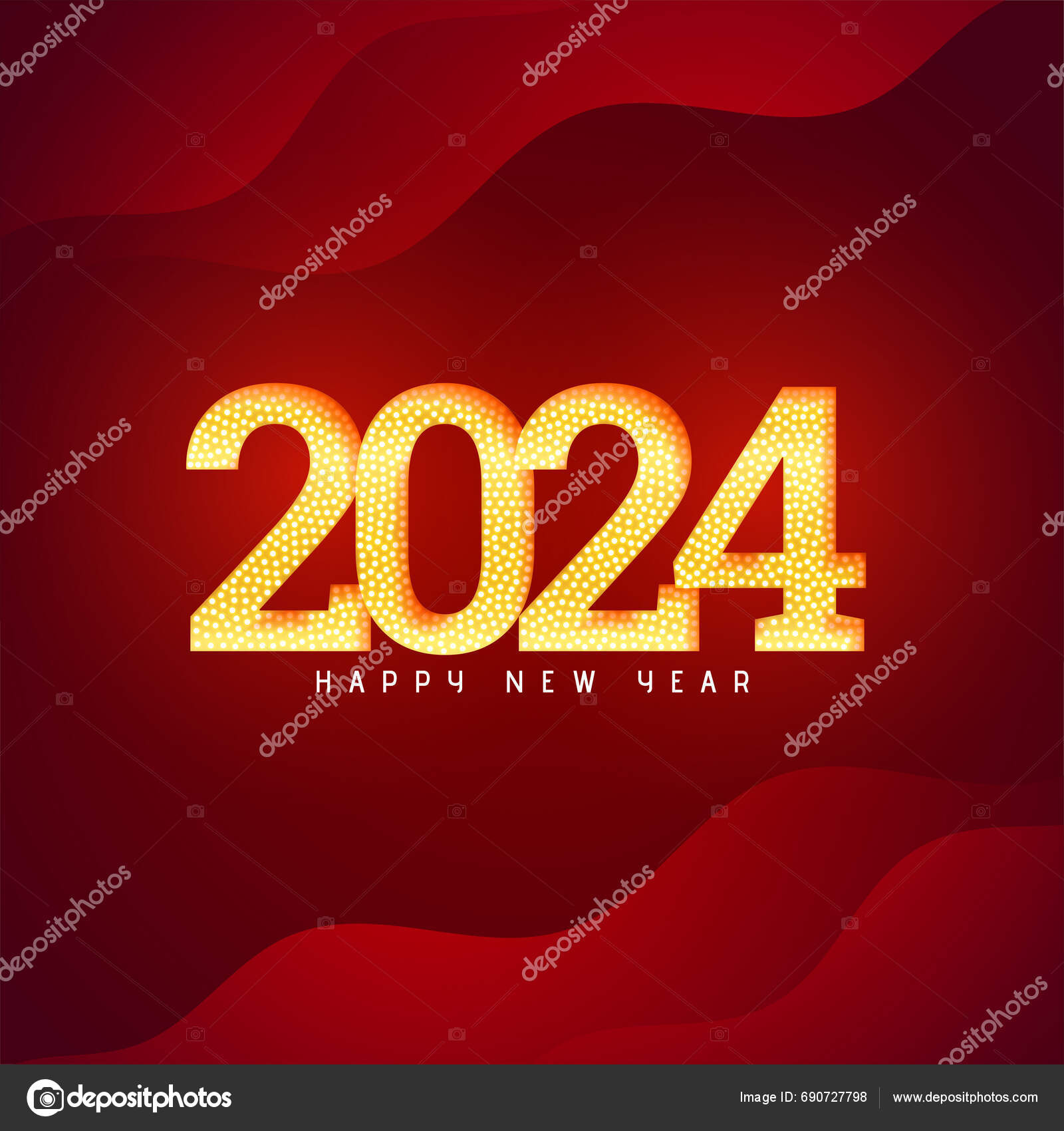 Happy New Year 2024 Lettering Card Golden Sparkling Effect Vector Stock Vector by ©StarLine ...