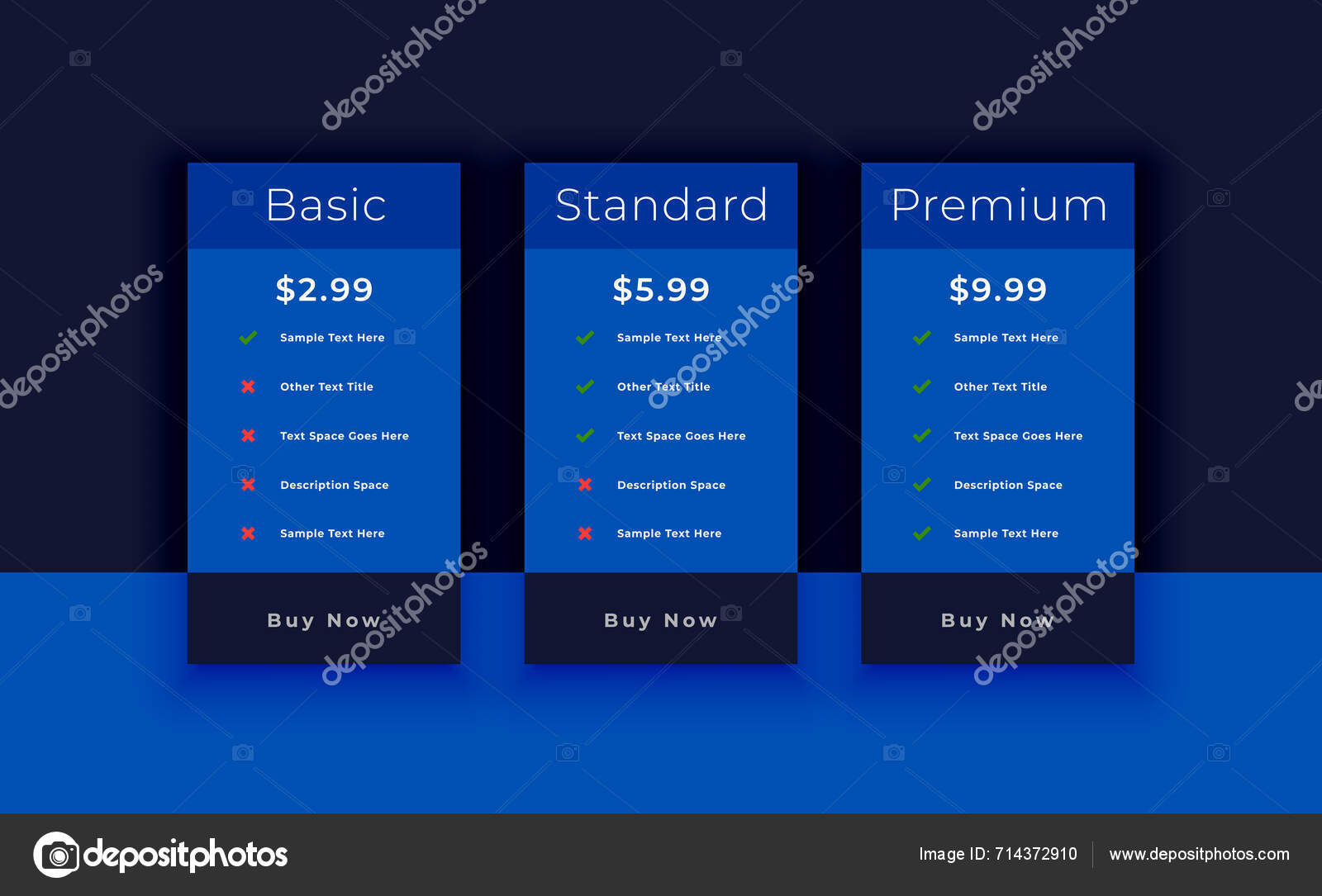 Option Pricing Checklist Layout Web Comparison Vector Stock Vector by ...