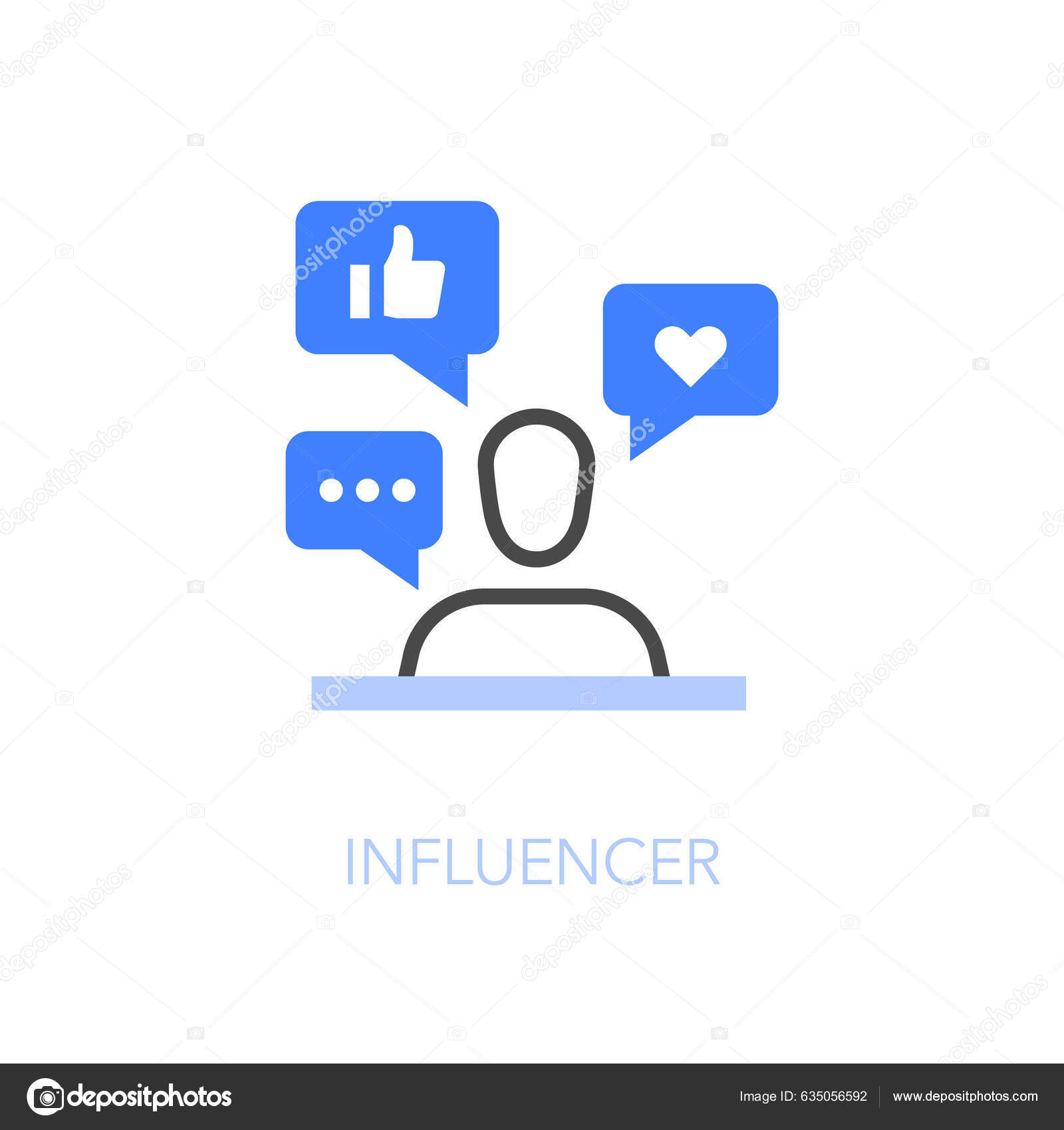 Simple Visualised Influencer Icon Symbol Person Social Media Bubbles ... Simple Visualised Influencer Icon Symbol Person Social Media Bubbles ...