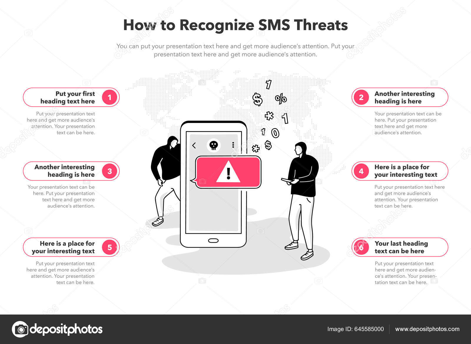 Simple Infographic Template How Recognize Sms Threats Stages Template ...