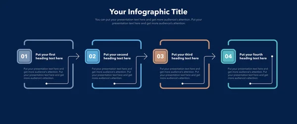 Process Flow Diagram Divided Four Steps Flat Infographic Minimalistic ...