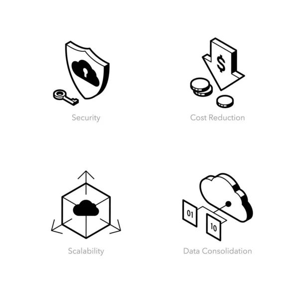 Simple Set Cloud Analytics Icons Contains Symbols Data Processing Business Stock Vector By