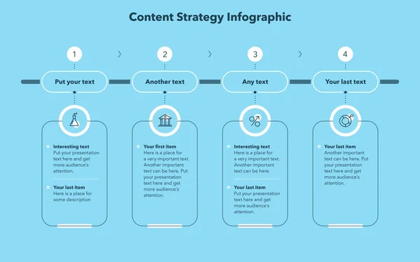 Moderne Trapper Proces Skabelon Med Fire Faser Blå Version Flad Stock ...