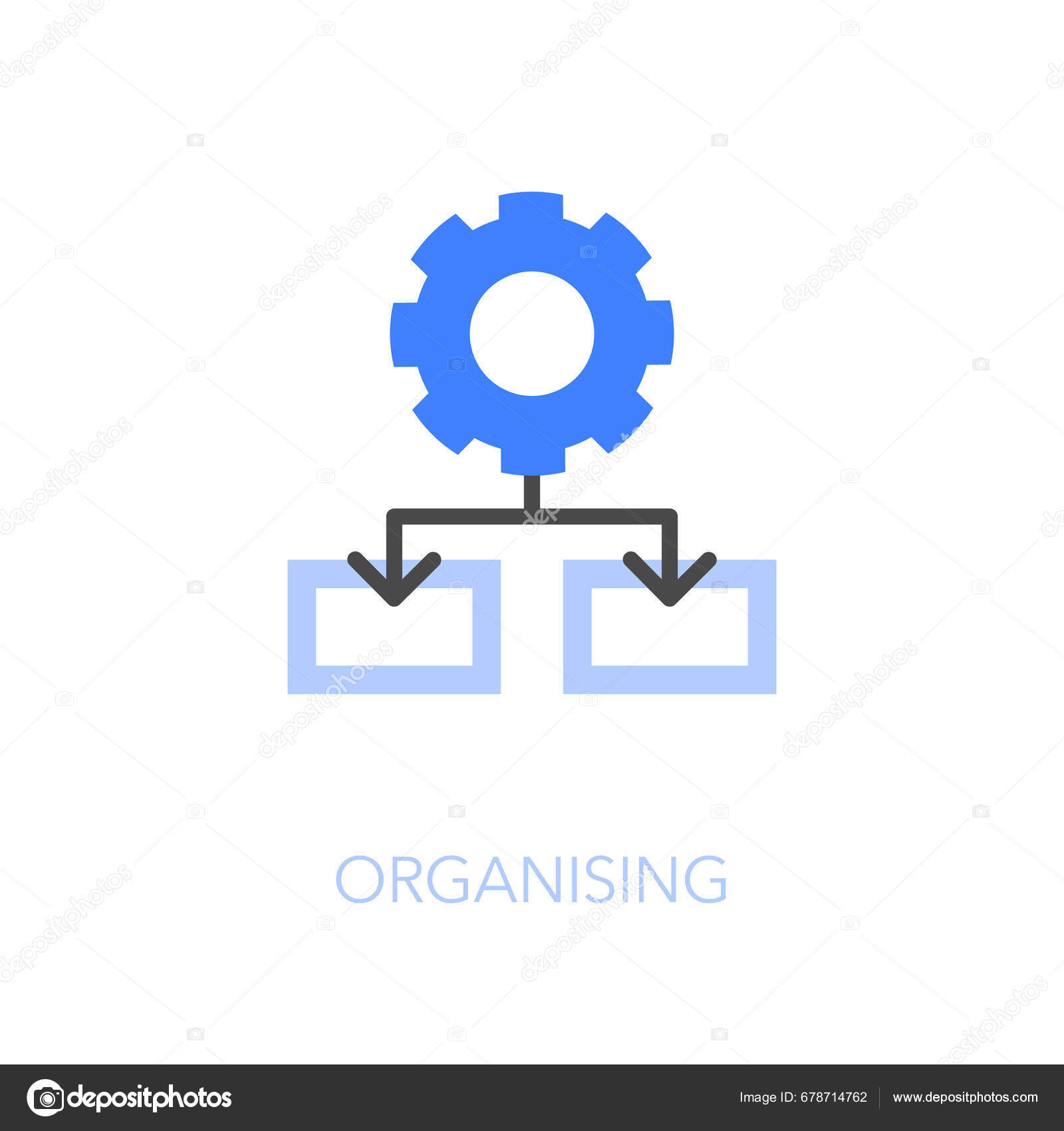 Simple Visualised Organising Icon Symbol Process Cogwheel Organization ...