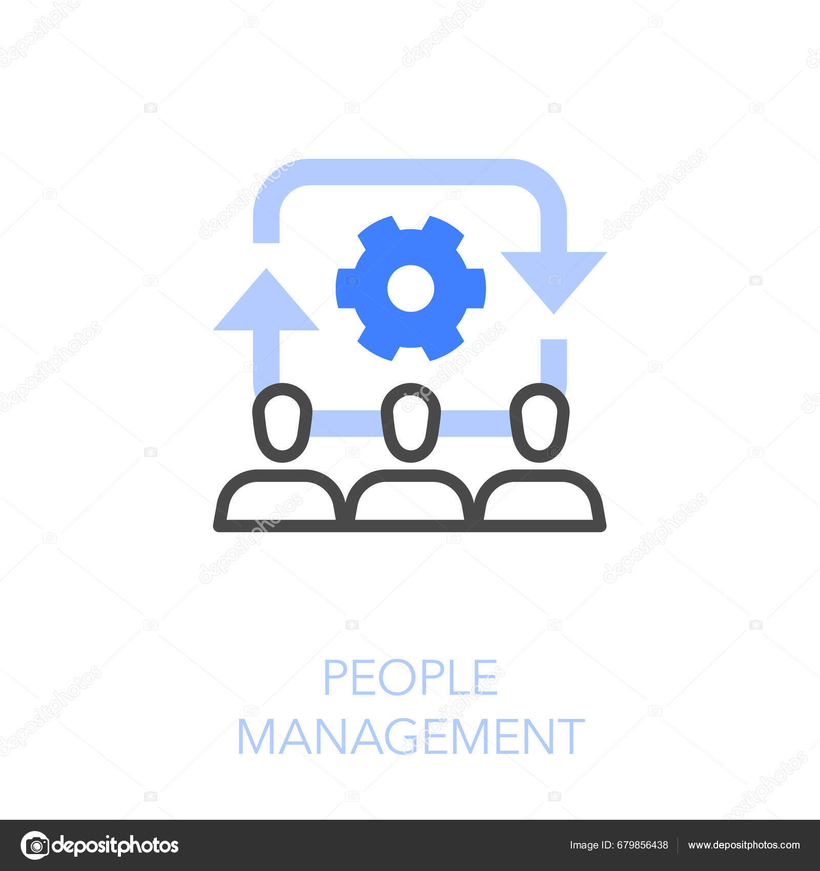 Simple Visualised People Management Icon Symbol Process Arrows Group ...