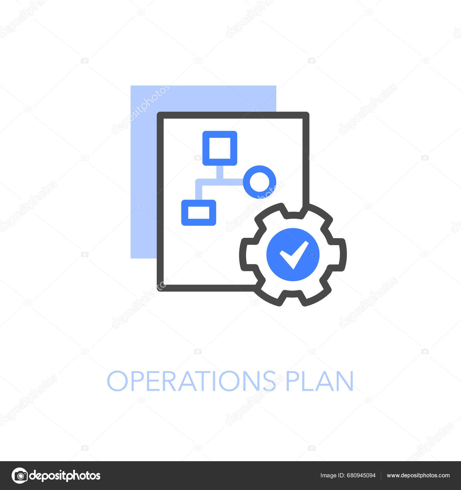 Simple Visualised Operations Plan Icon Symbol Document Outlines Key ...