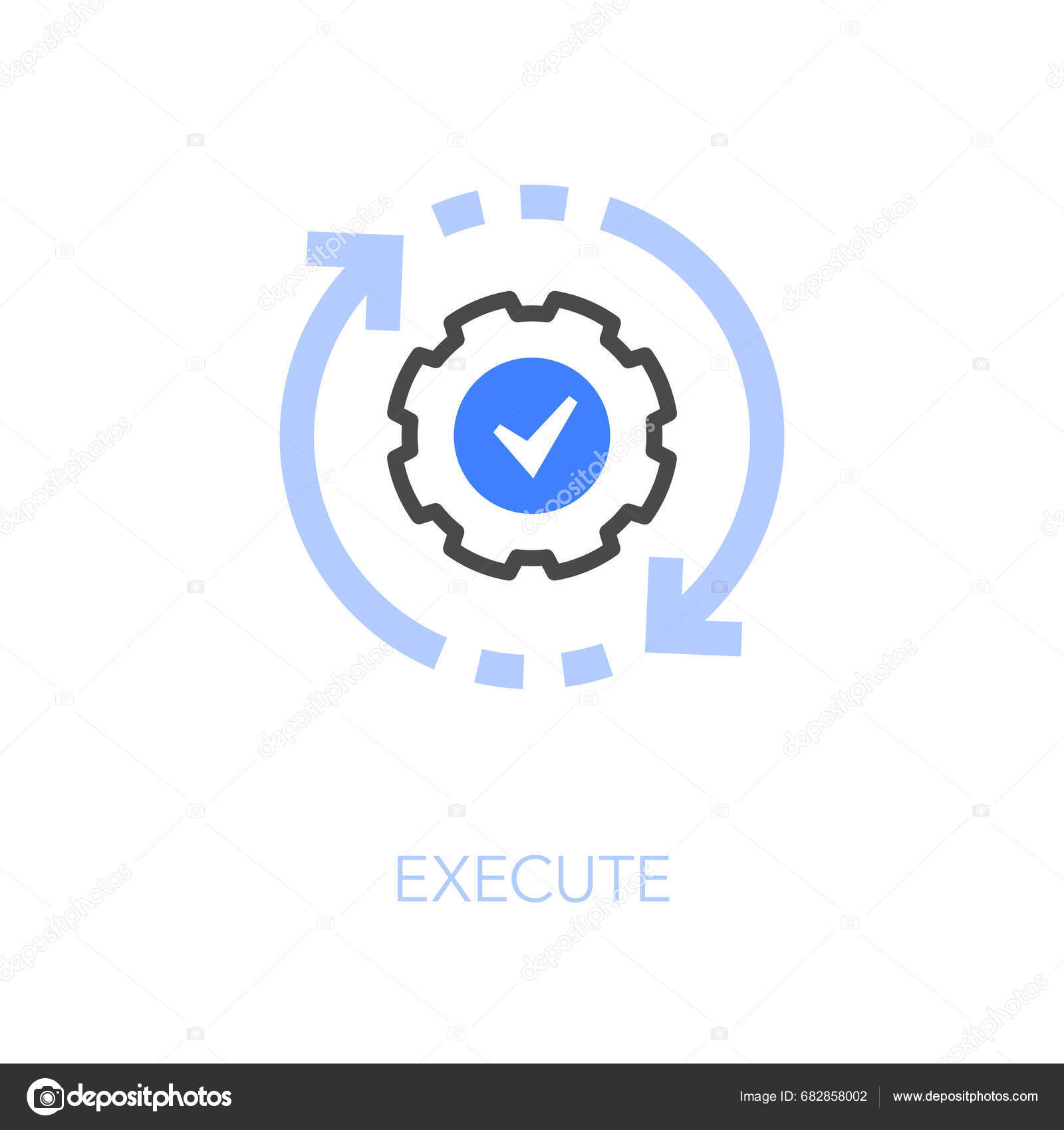 Simple Visualised Execute Icon Symbol Cogwheel Process Arrows Stock ... Simple Visualised Execute Icon Symbol Cogwheel Process Arrows Stock ...