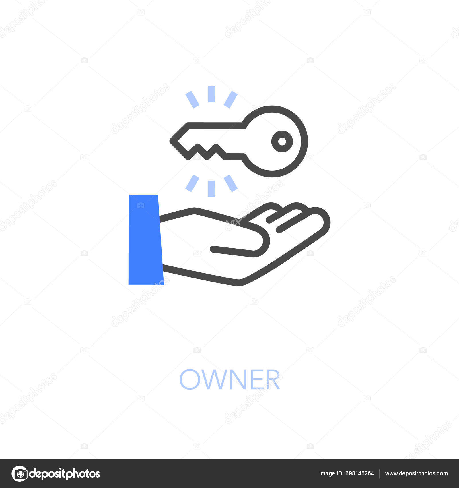 Simple Visualised Owner Icon Symbol Human Hand Key Stock Vector by ...