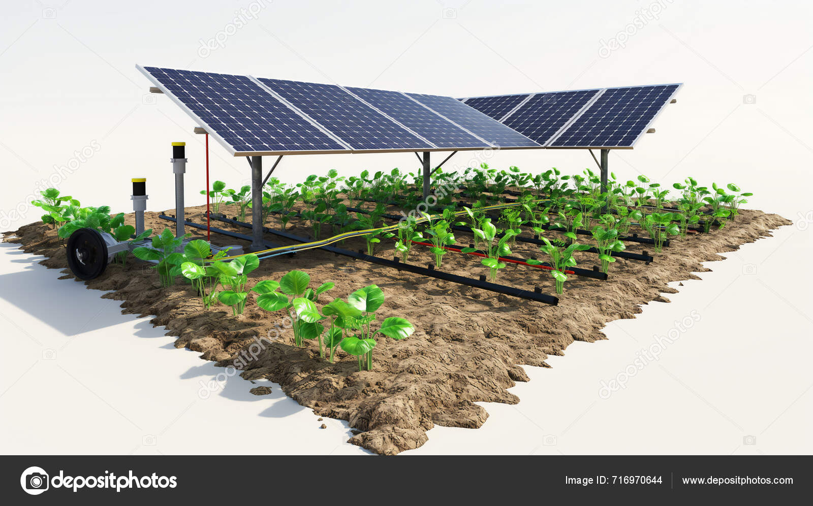 Agricultural Technology Concept Solar Panels Powering Sustainable Farm ...