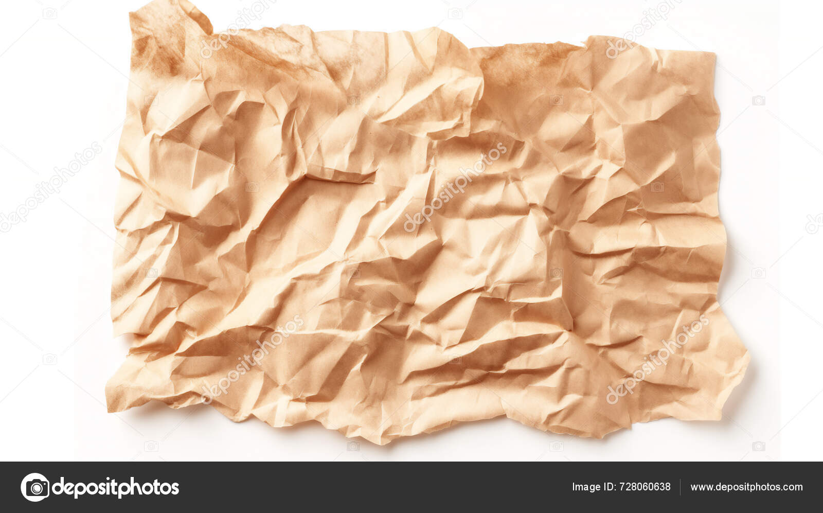 Single Wrinkled Brown Paper Sheet — Stock Photo © Torychemistry #728060638
