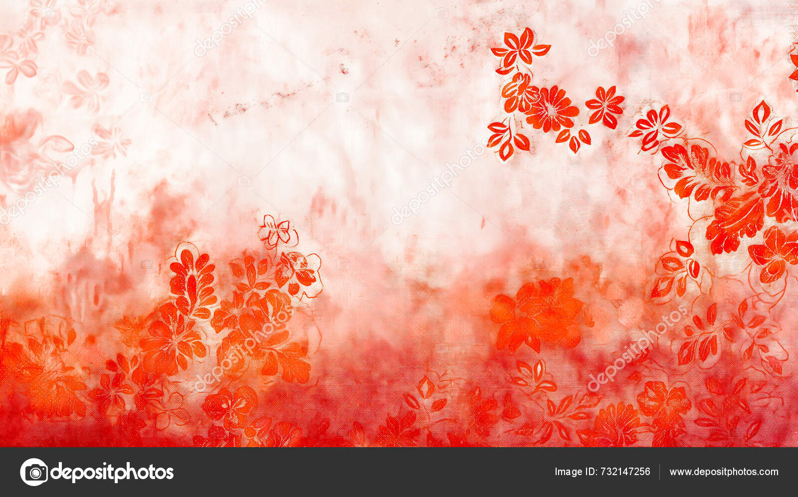 Delicate Red Floral Patterns Fade Soft Background Creating Elegant ...