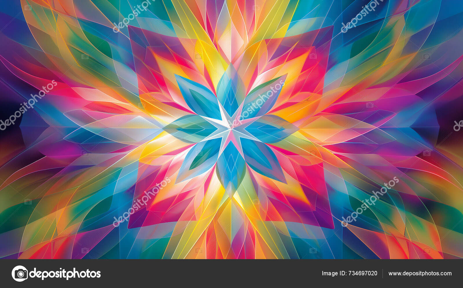 Mesmerizing Kaleidoscope Colors Forms Radiant Geometric Starburst ...