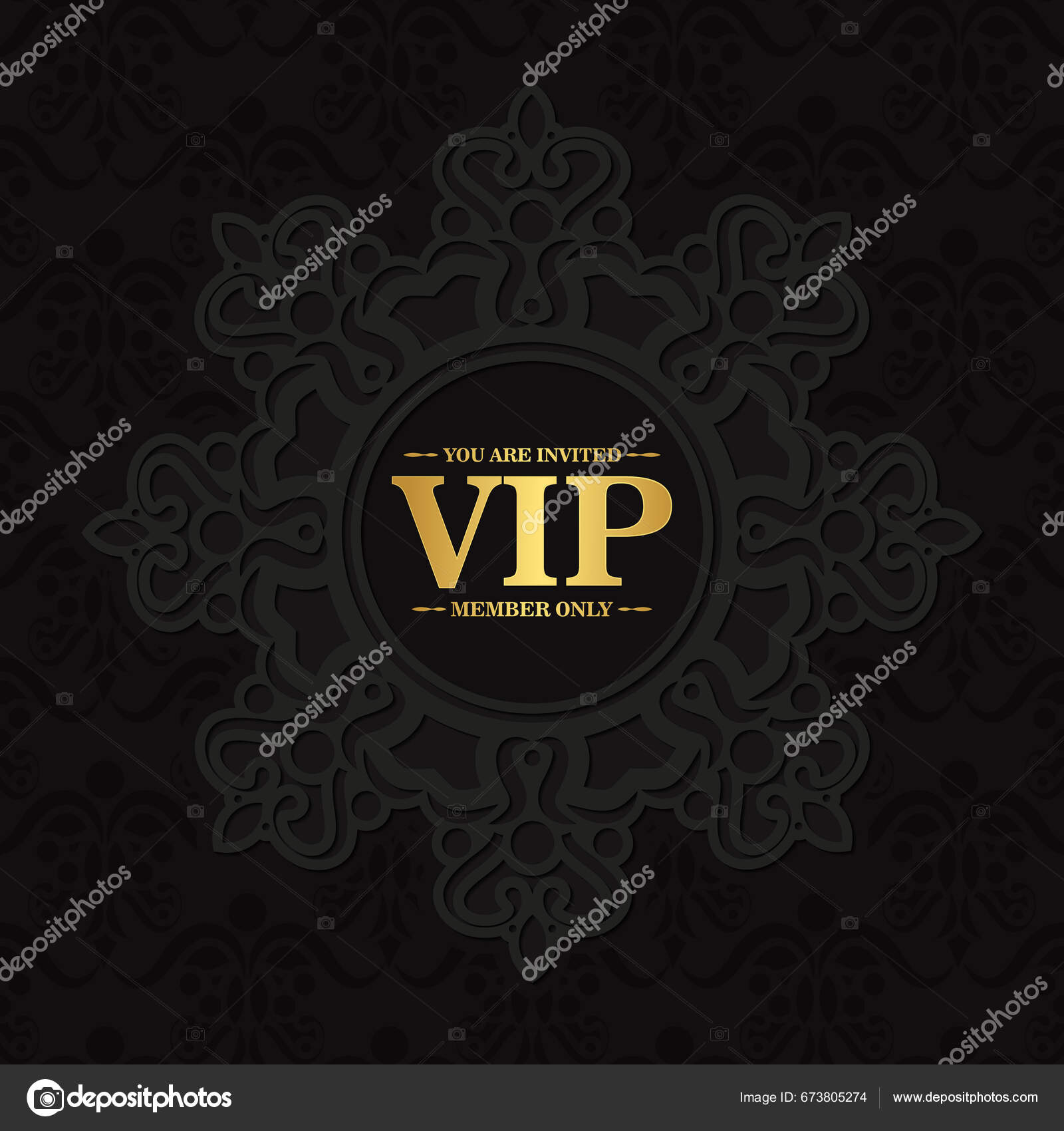 Luxury Dark Vip Card Ornament Texture Stock Vector by ...
