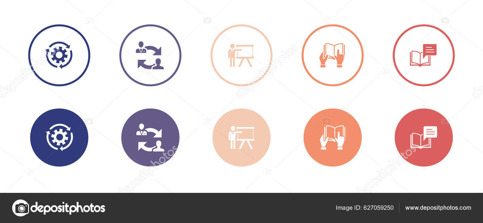 Practice Coaching Training Tutorial Instruction Icons Infographic ...