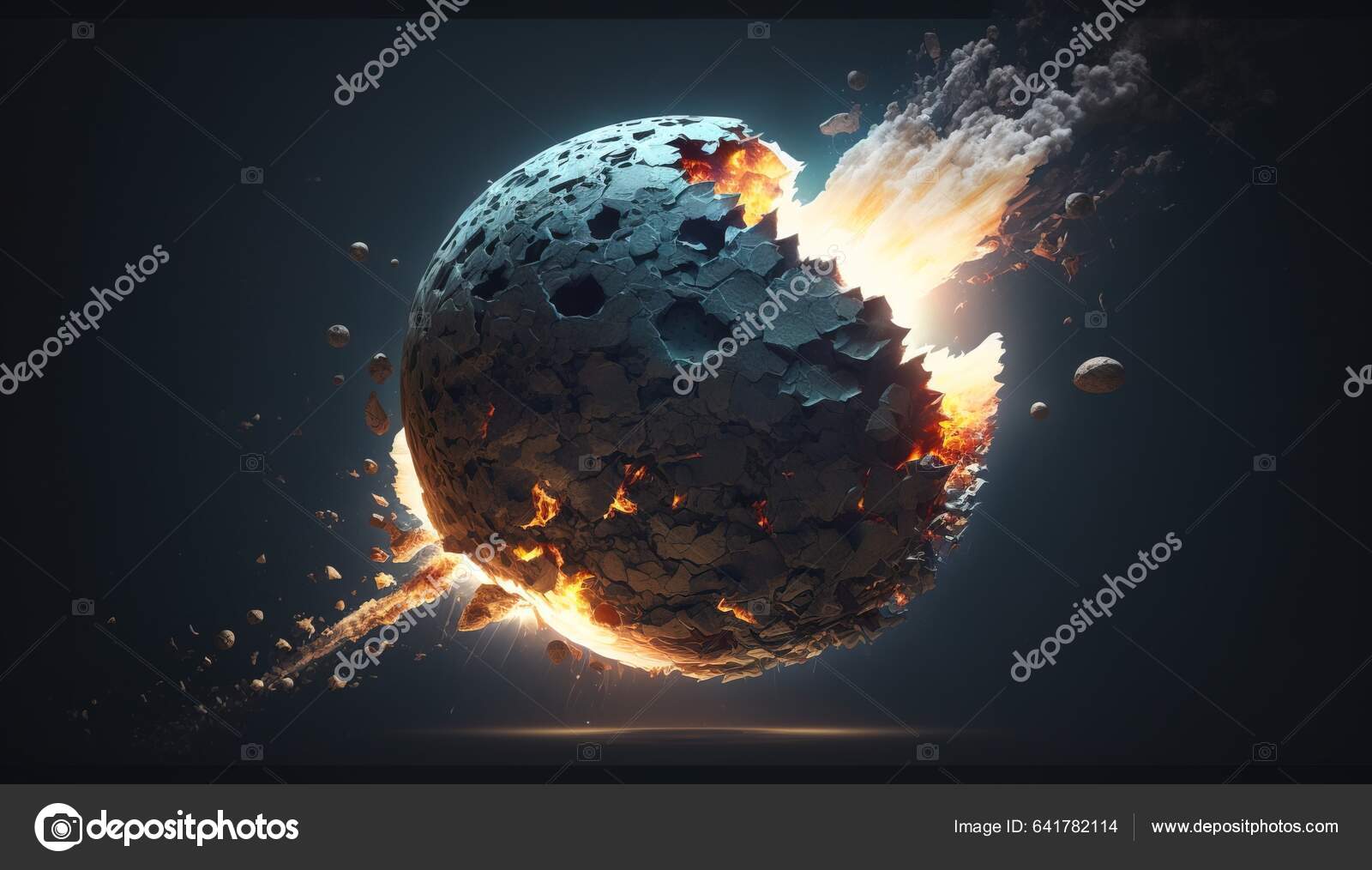 Very Large Object Lot Fire Coming Out It's Side Octane Stock Photo by ...