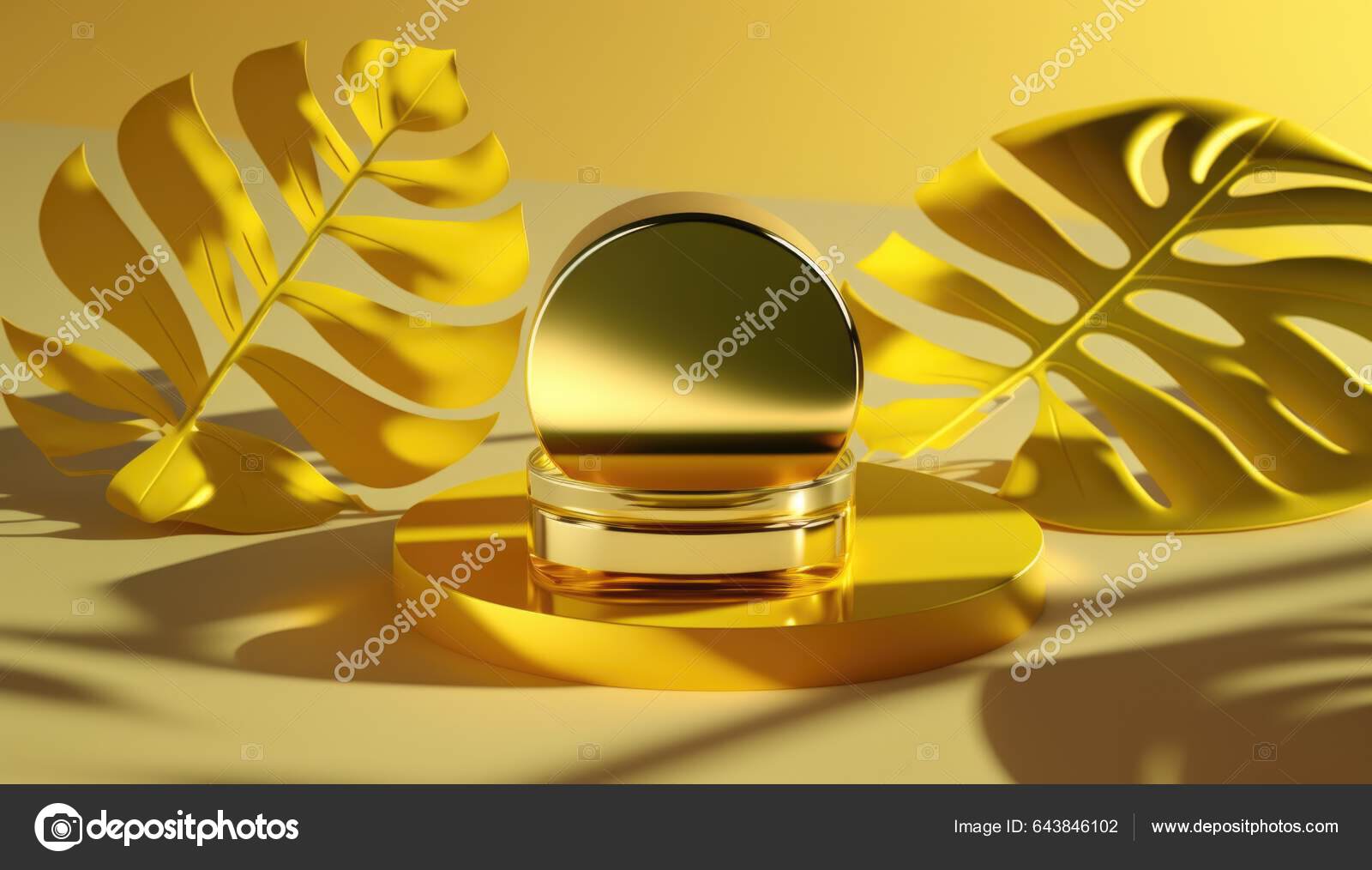 Gold Object Leaf Shadow Plant Ground Render Render Photorealism Stock ...