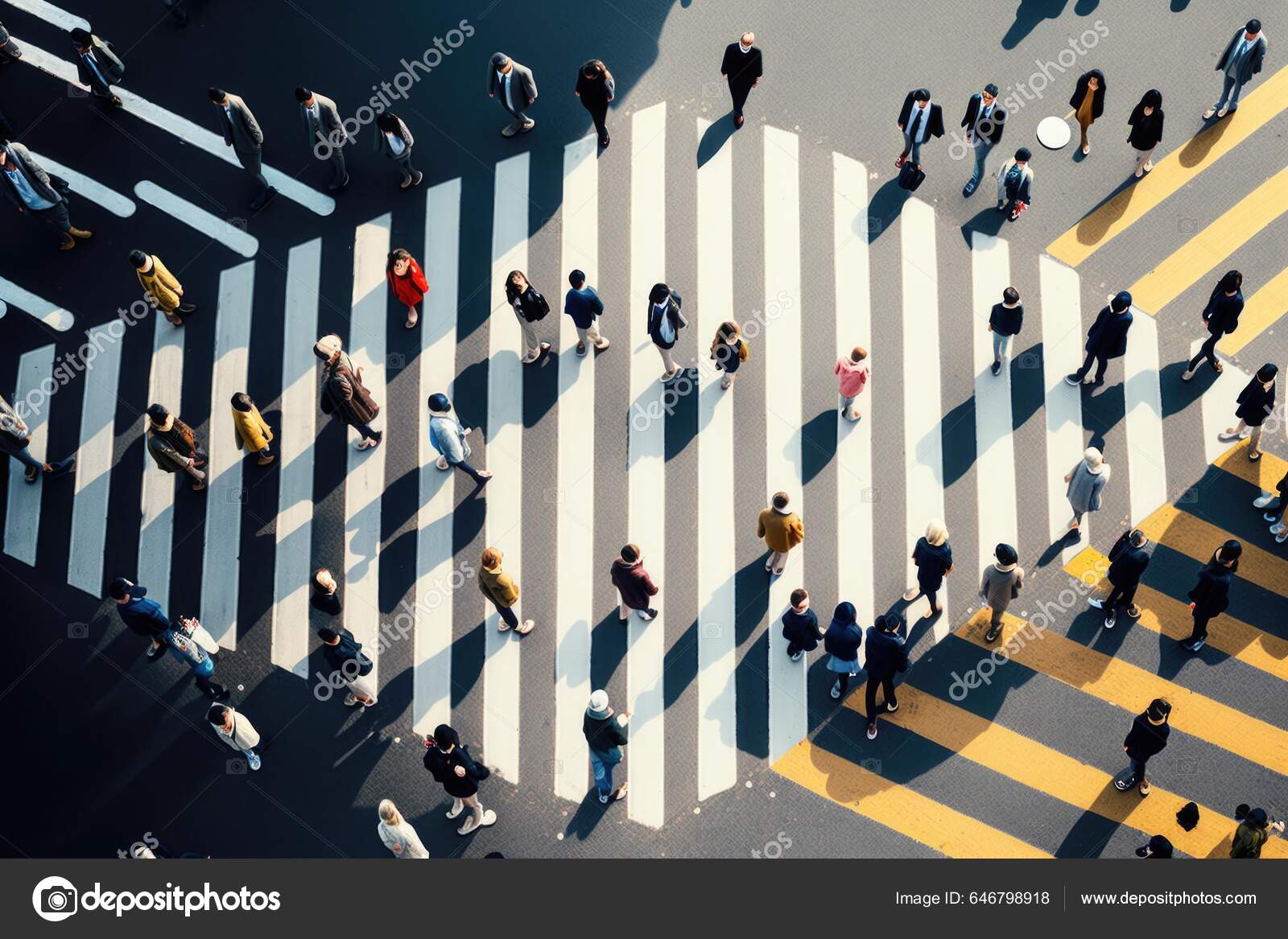 Group People Walking Cross Walk Urban Street Time Lapse Photography ...