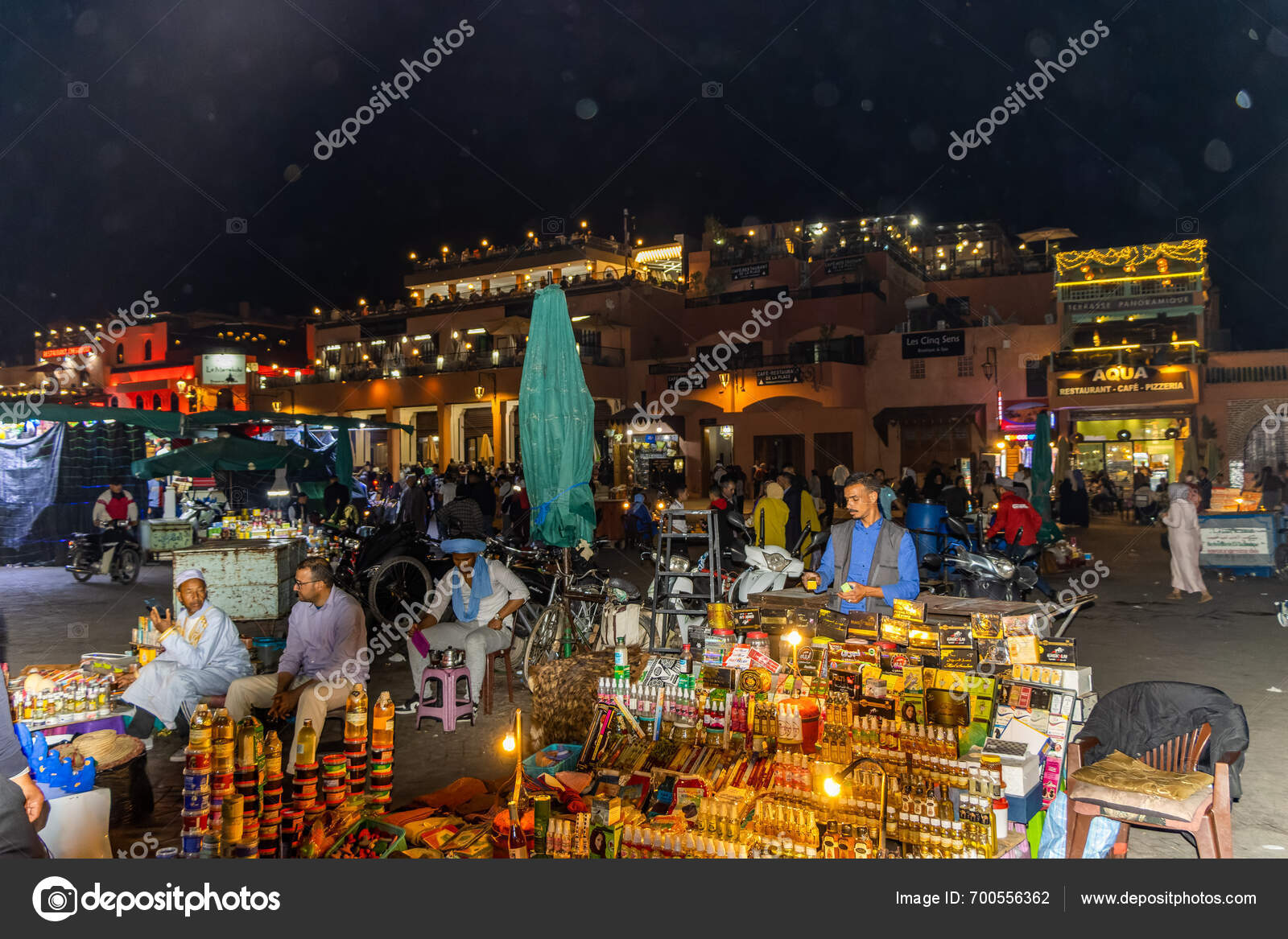 Marrakesh Morocco Night Market Djemaa Fna Square Center Marrakesh ...