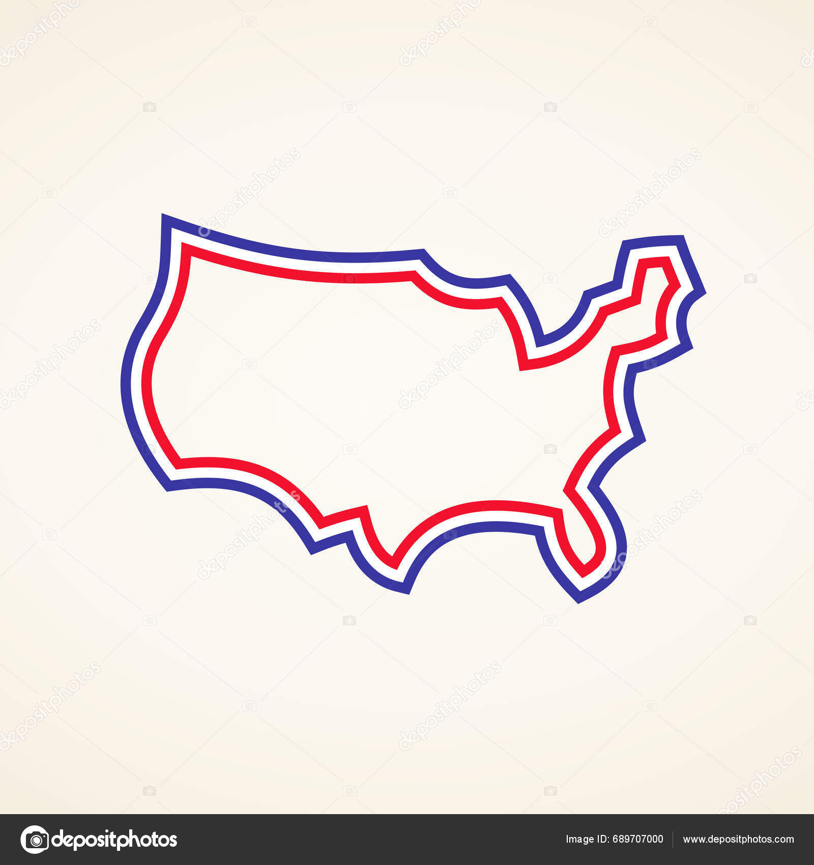 Simplified Stylized Outline Map United States Colors Flag Stock Vector ... Simplified Stylized Outline Map United States Colors Flag Stock Vector ...