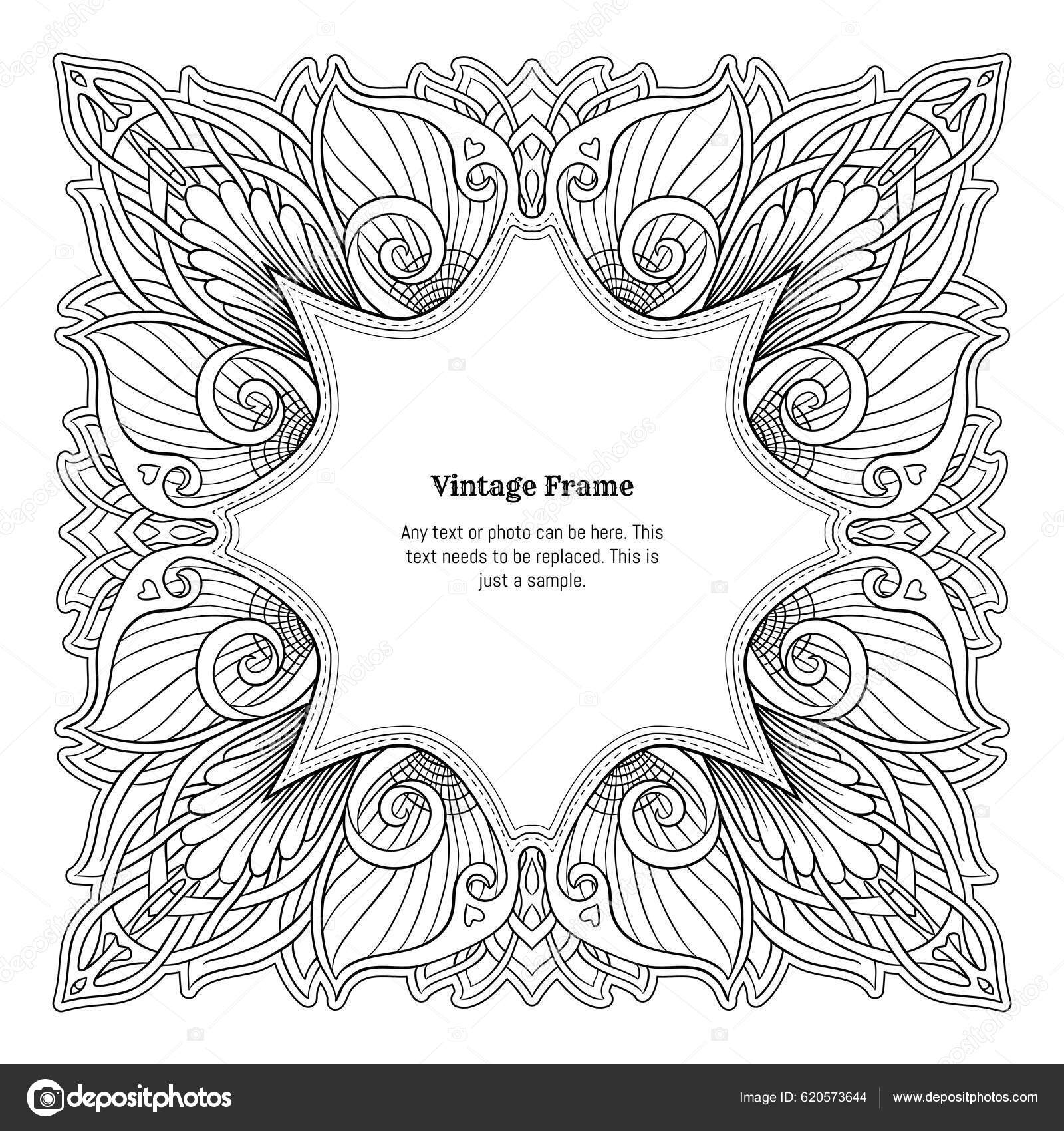 Decorative Ornament Border Frame Template Product Label Cosmetic ...