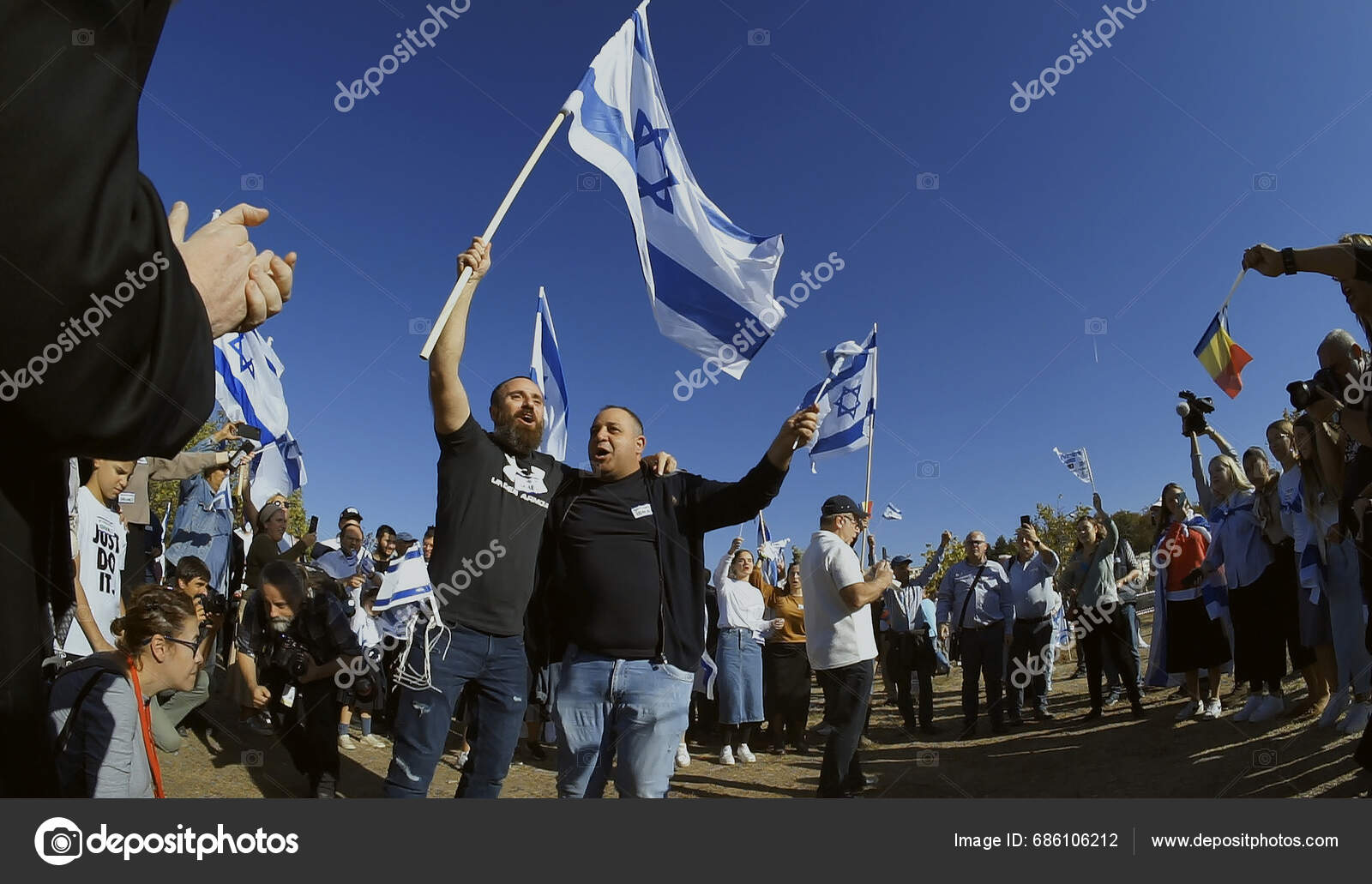 Bucharest Romania 12Th Oct 2023 Stand Israel Rally Organized Israeli ...