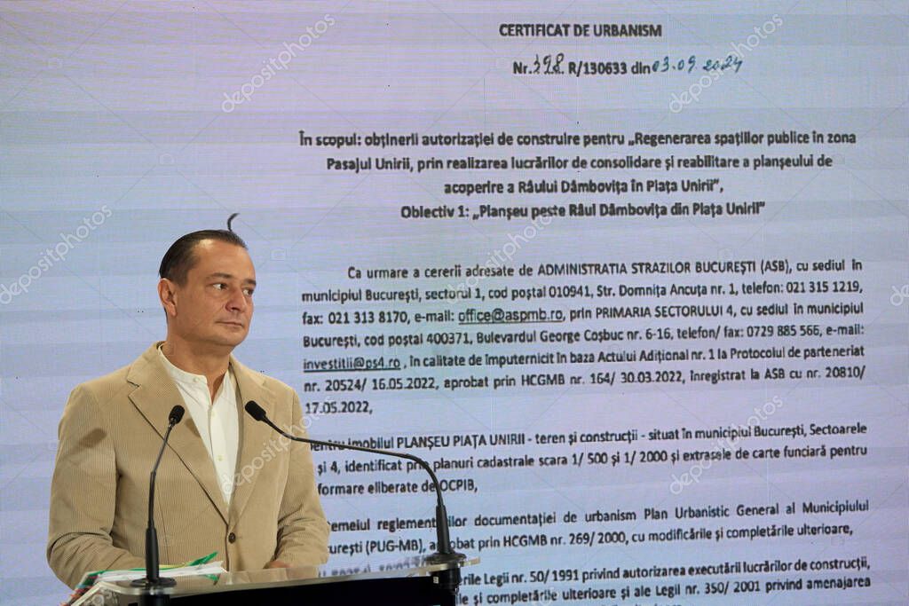 Bucarest, Rumania. 10 Feb, 2025: Daniel Baluta, alcalde del Sector 4 ...