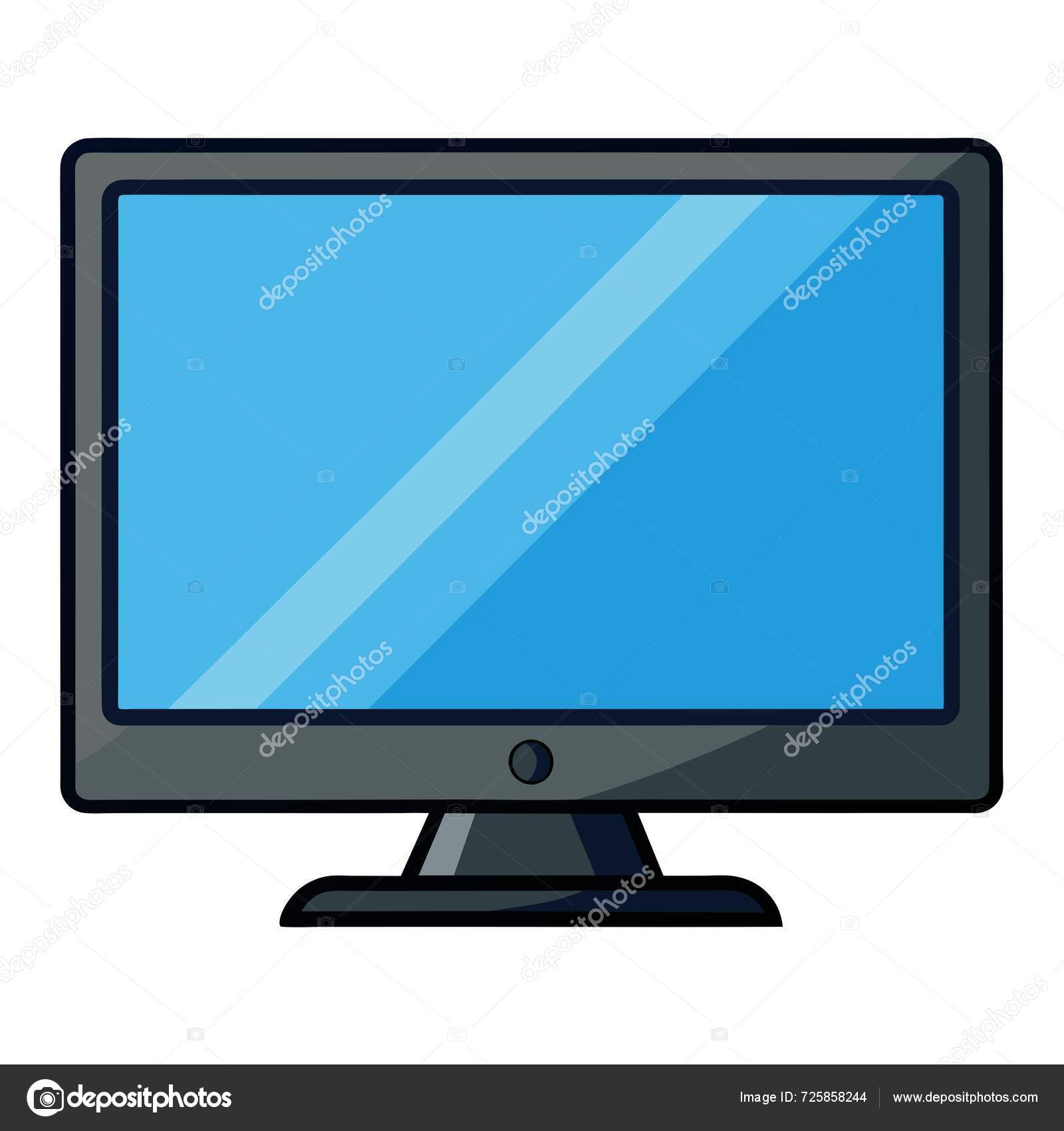 Dies Ist Ein Cartoonbild Eines Computermonitors Mit Einem Blauen ...