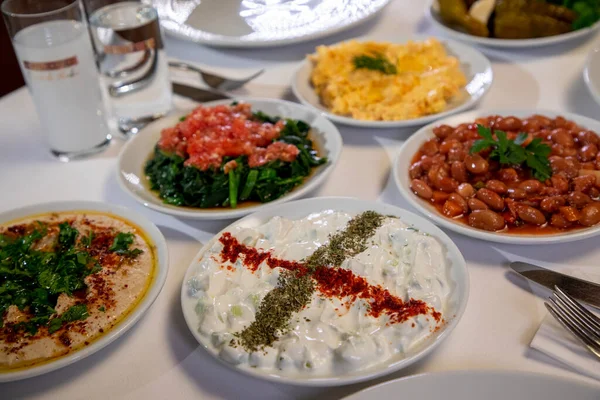 Traditional Anatolian Appetizers Raki Table Red Bean Stew Carrot ...