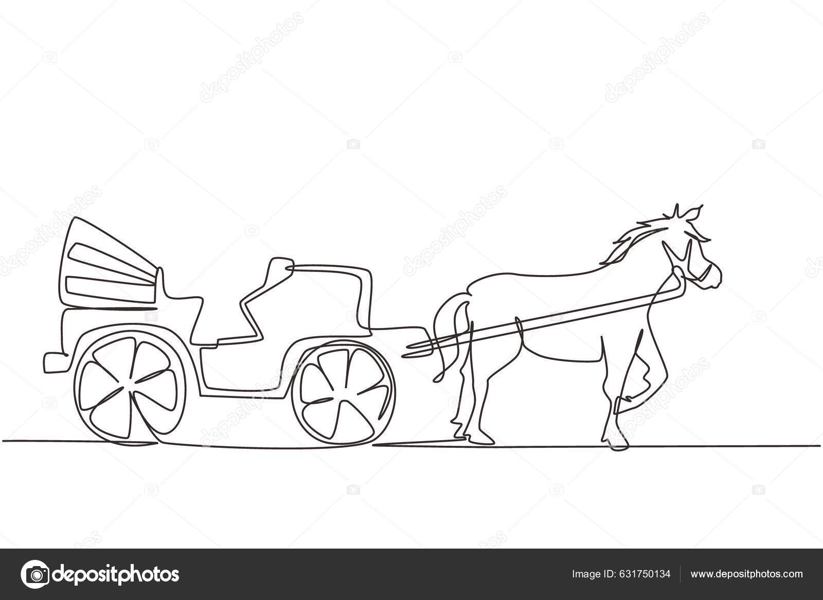 Desenho De Cavalo E Carruagem Carruagem Dourada Com Carruagem Puxada