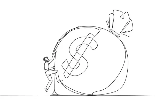 Single Continuous Line Drawing Money Bag Launching Light Bulb Financial ...