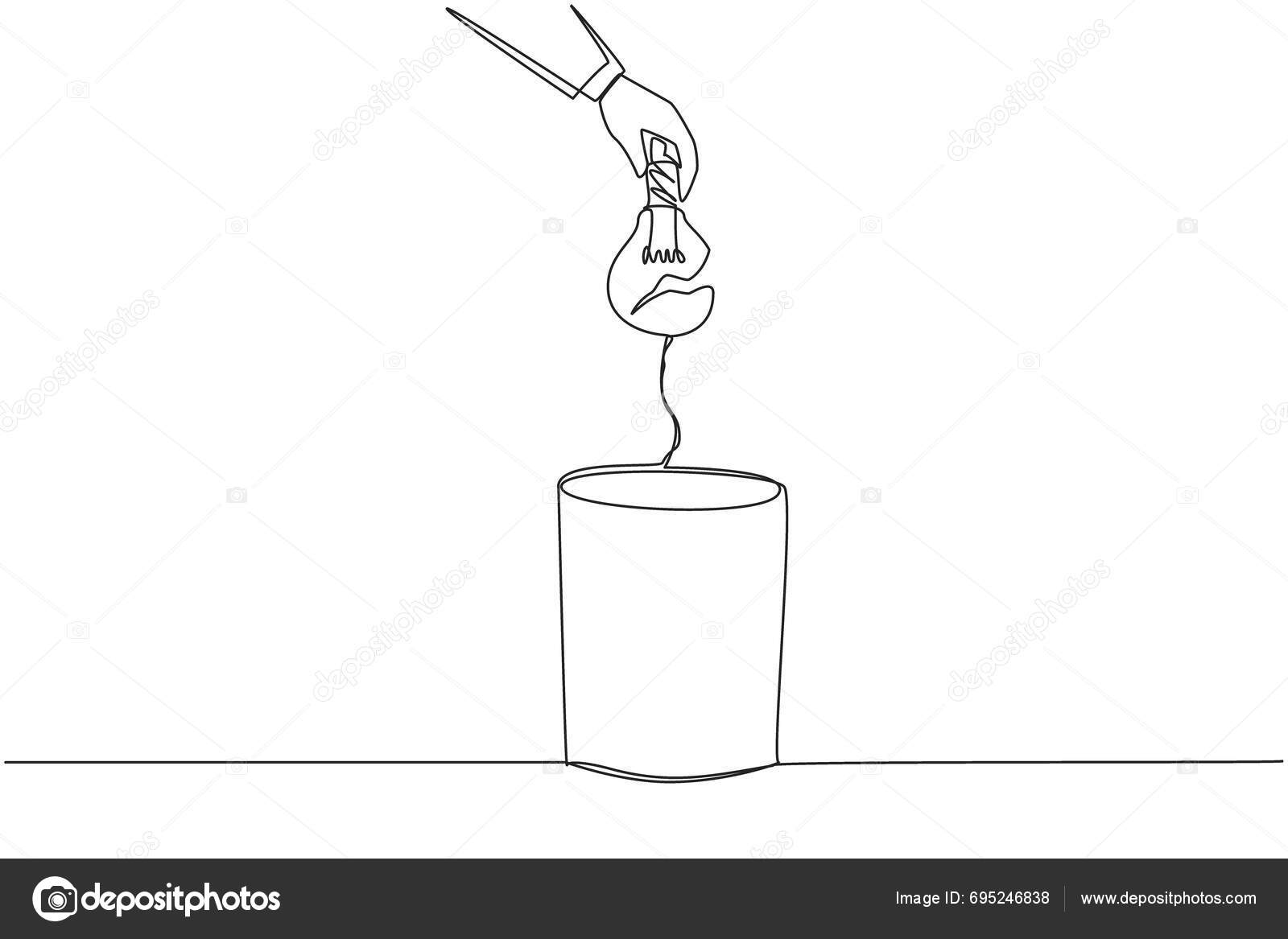 Single One Line Drawing Businessman's Hand Throwing Away Broken ...