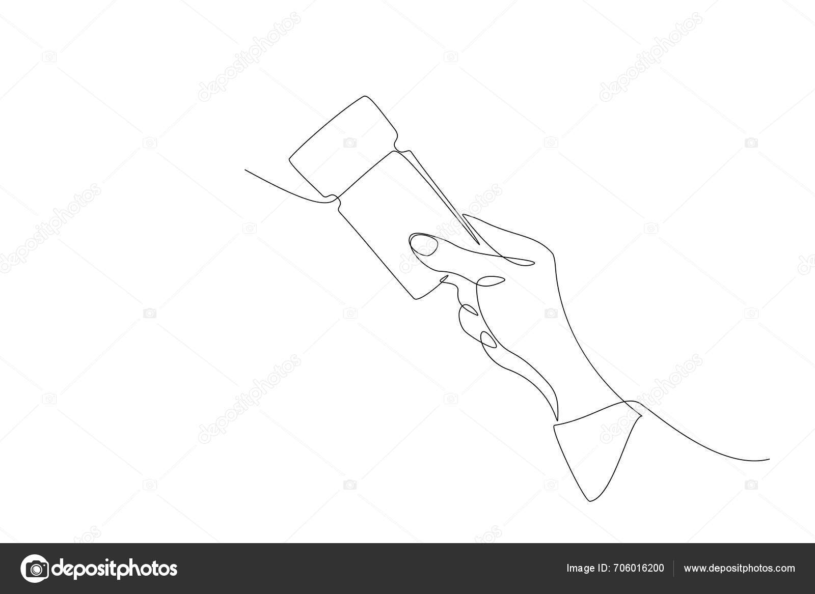 Continuous Single Line Drawing Hand Ticket One Line Drawing Passenger ...