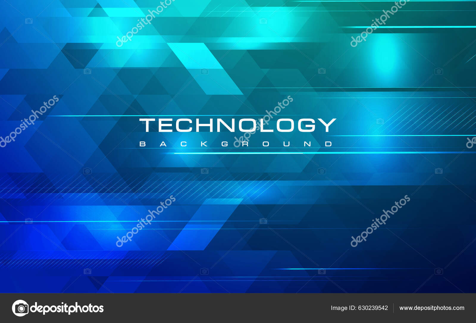 Digital Technology Banner Blue Green Background Concept Cyber ...