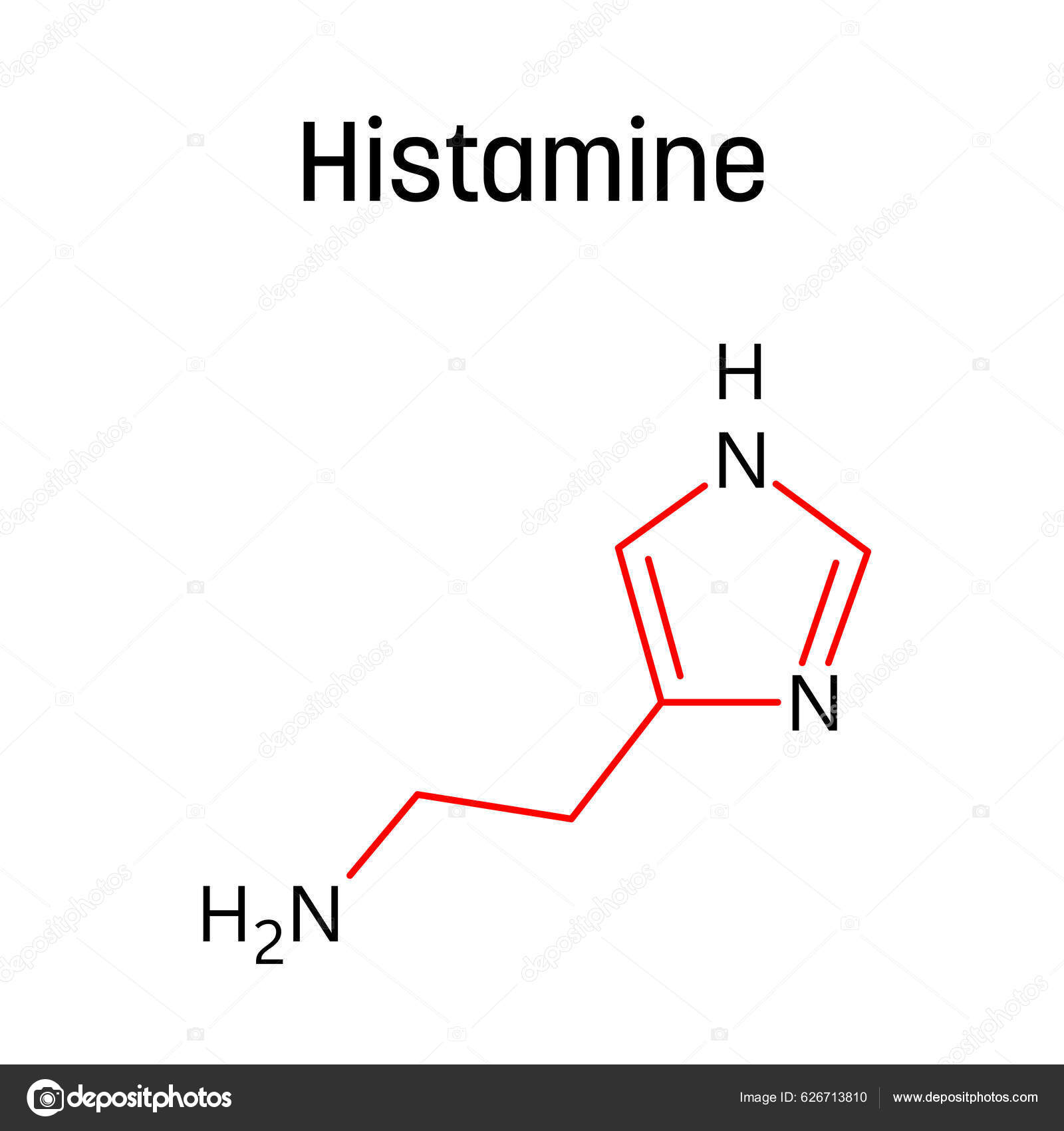 Estructura Molecular Histamina Histamina Compuesto Orgánico Que ...