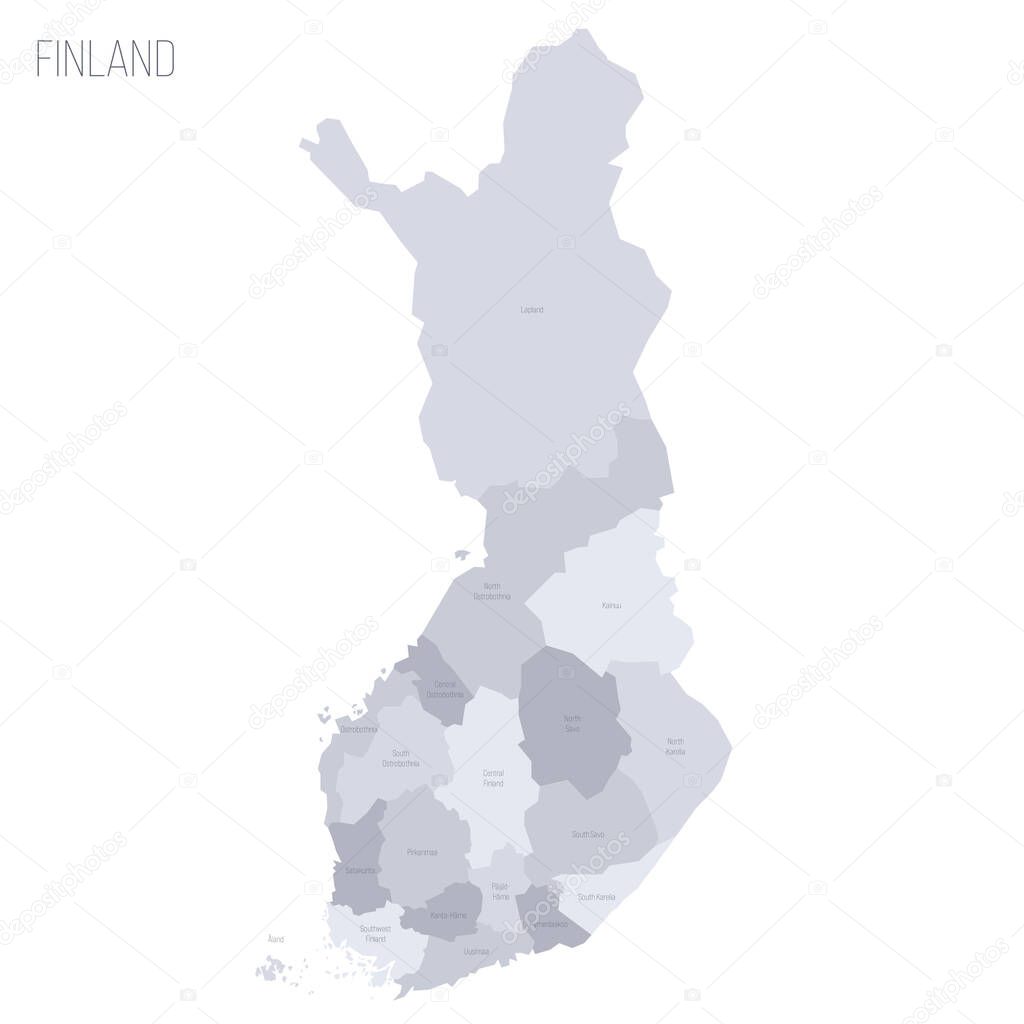 Finland political map of administrative divisions - regions and one ...