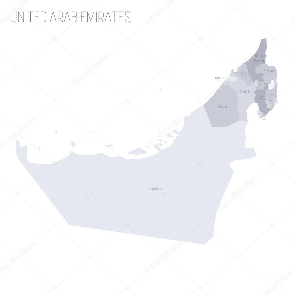United Arab Emirates political map of administrative divisions ...