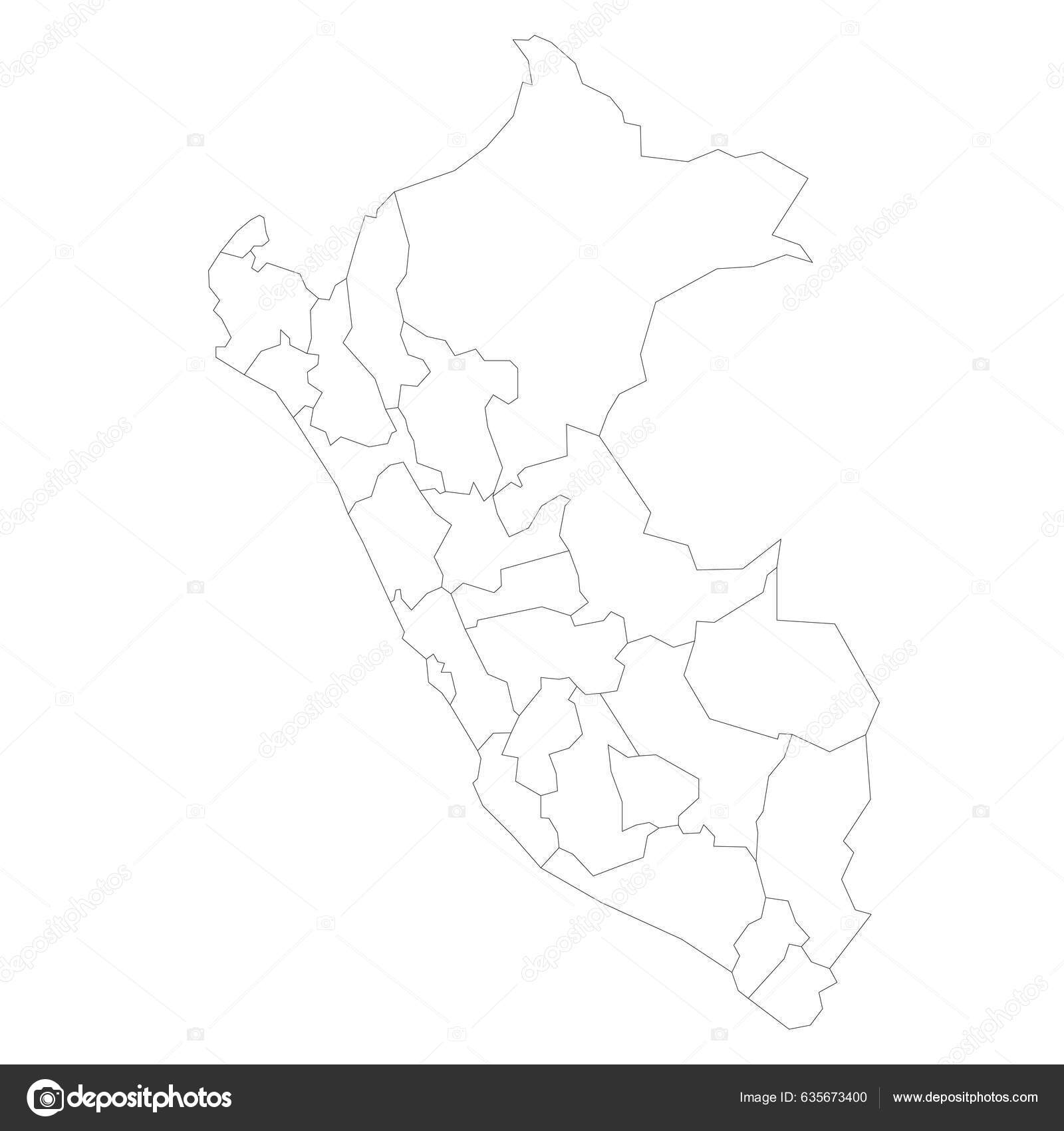 Peru Political Map Administrative Divisions Departments Blank Outline ...
