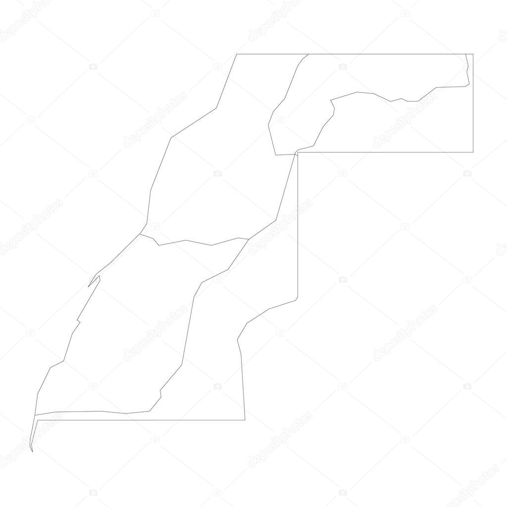 Western map of land divided between Morocco and Sahrawi Arab Democratic ...