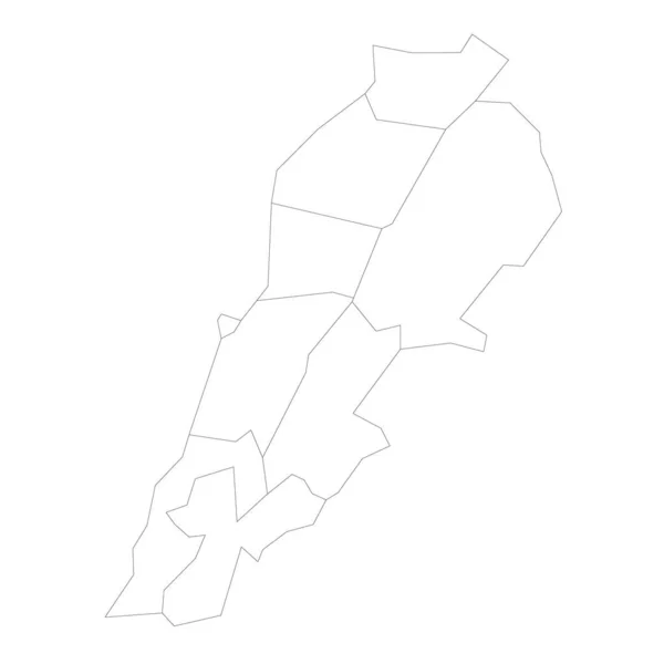 Lebanon political map of administrative divisions - governorates. Blank ...