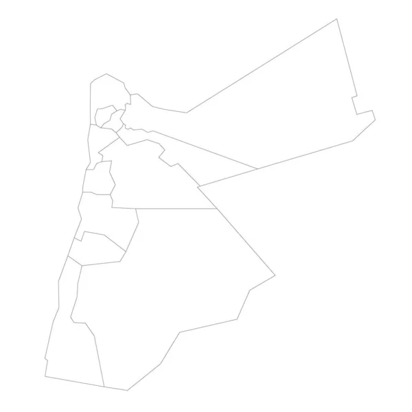 Jordan political map of administrative divisions - governorates. Blank ...