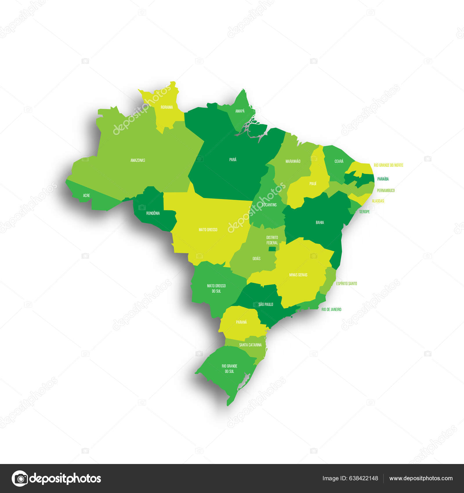 Brasil Mapa Político Las Divisiones Administrativas Unidades ...