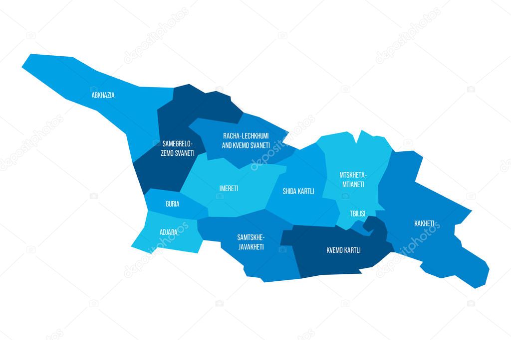Georgia political map of administrative divisions - regions and ...