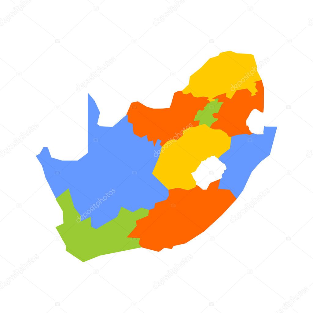 South Africa political map of administrative divisions - provinces ...