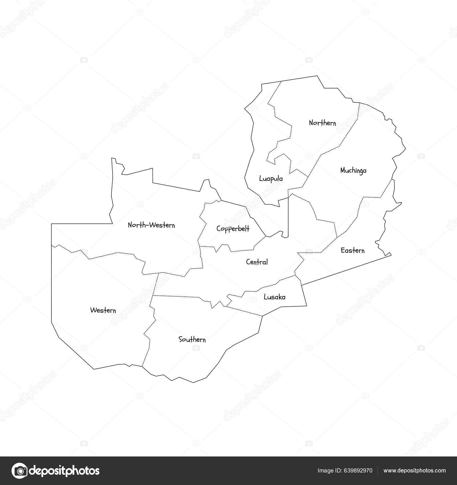 Zambia Provinces Mapsof Elbibliote Sketch Coloring Page