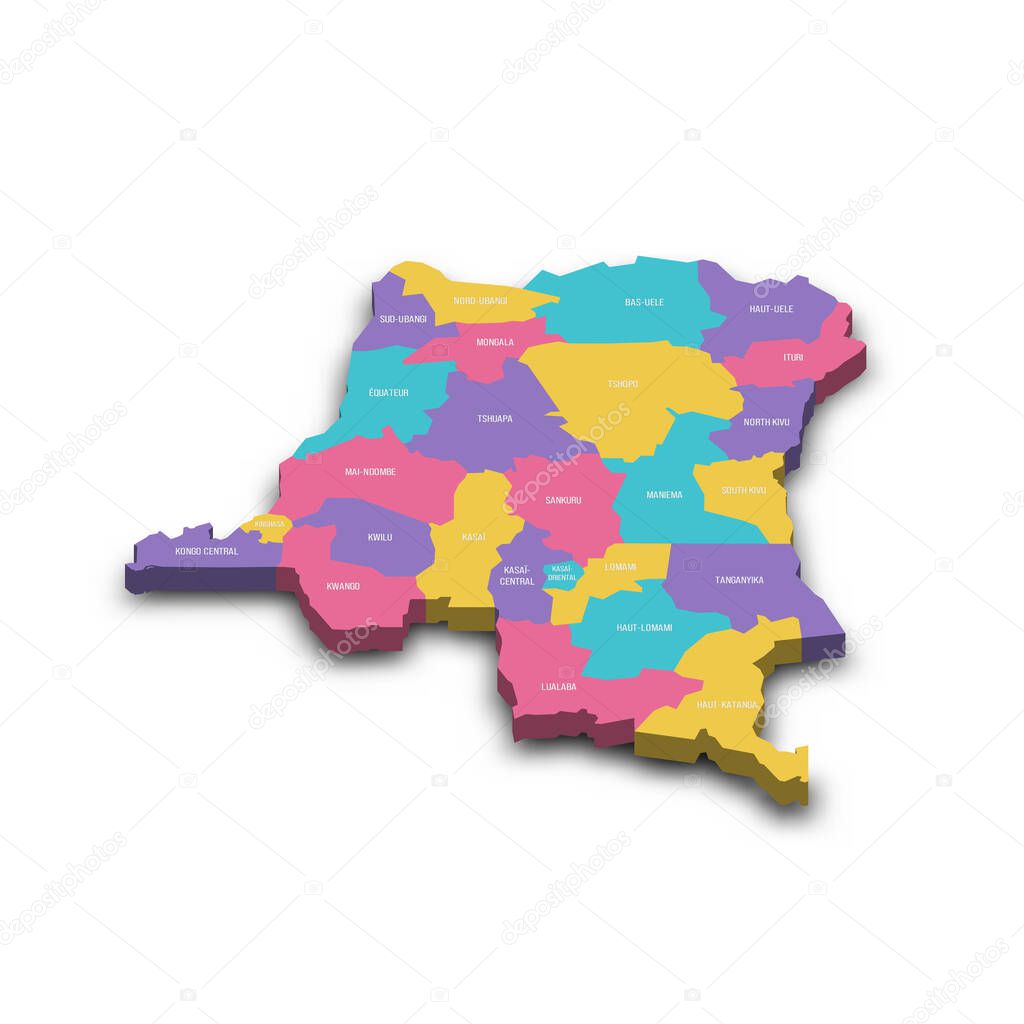 Democratic Republic of the Congo political map of administrative ...