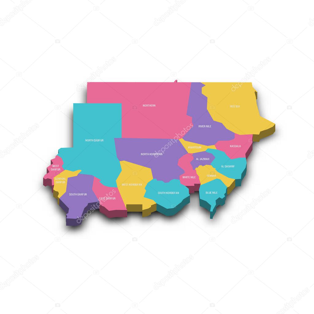 Sud n mapa pol tico de las divisiones administrativas - Estados ...